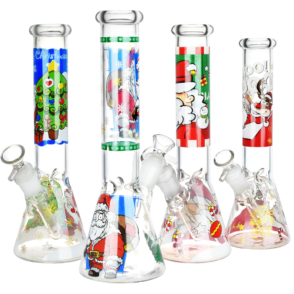 Santa Claus Themed Glass Water Pipe - 10" / 14mm F / Designs Vary ...